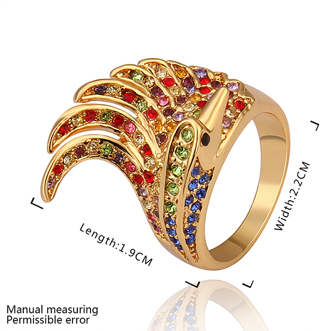 18K Golden Rhinestones Colorful Diamond Alloy Ring