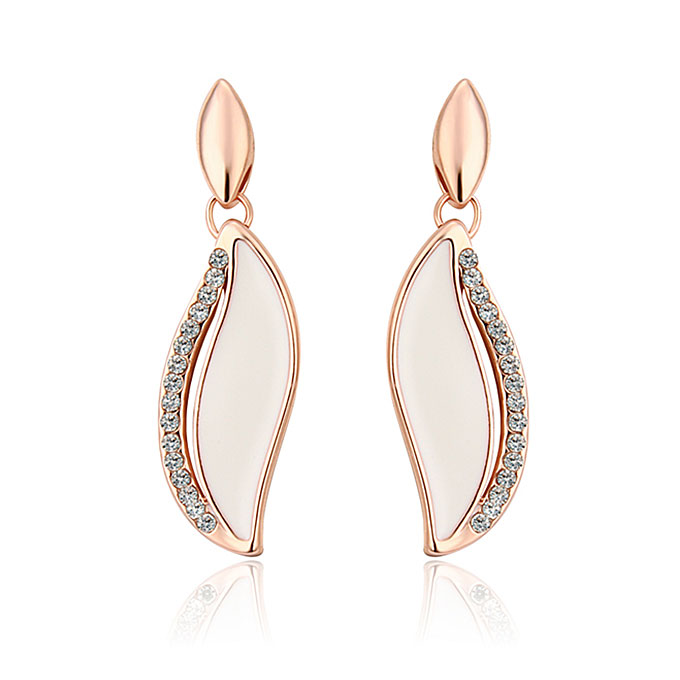 Long Pattern Earrings Ear Pins with Rhinestones for Women