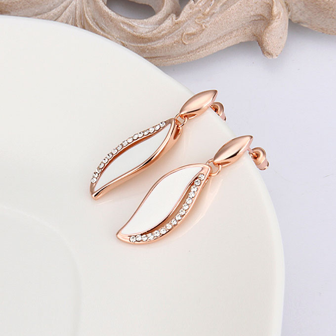 Long Pattern Earrings Ear Pins with Rhinestones for Women