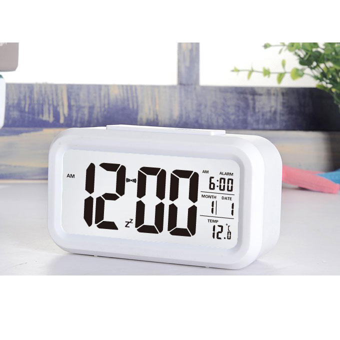 LED Backlight Lazybones Alarm Clock with Photosensitive Sensor