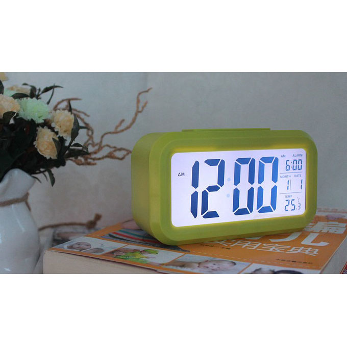 LED Backlight Lazybones Alarm Clock with Photosensitive Sensor