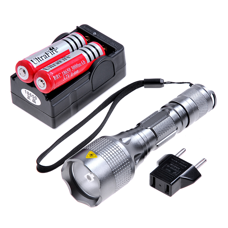 Cree XR-E Q5 310lm 3 Modes Cool White Light LED Flashlight - Silver