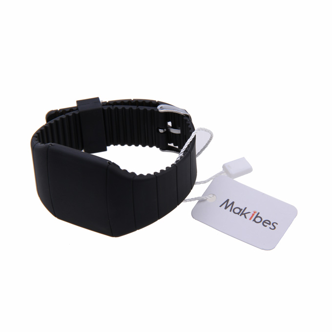 Makibes Touch Screen LED Watch with Red Light Rectangle Dial