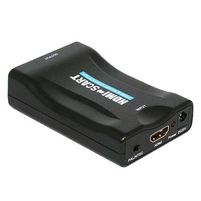 UK Plug HDMI to SCART Composite Video Converter Stereo Audio Adapter