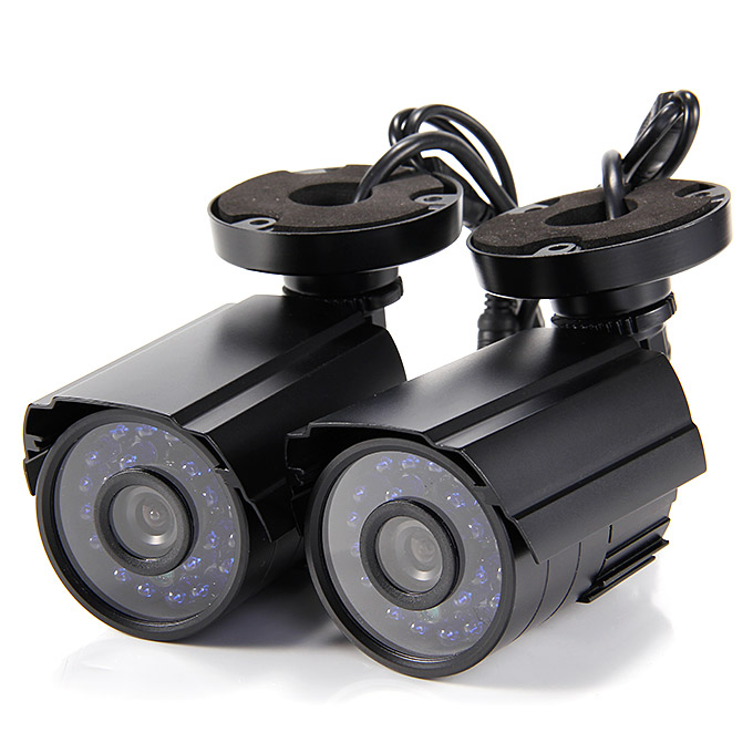 1/4" CMOS Weatherproof DVR Kit with 24 LEDs 4CH CCTV Camera System