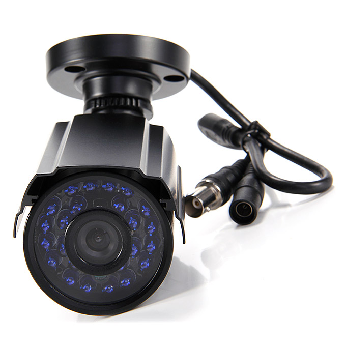 1/4" CMOS Weatherproof DVR Kit with 24 LEDs 4CH CCTV Camera System