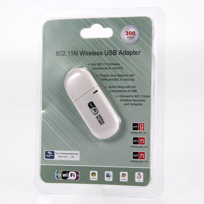 IEEE 802.11 b/g/n 2.4GHz USB 2.0 300Mbps Wireless WiFi Adapter Dongle