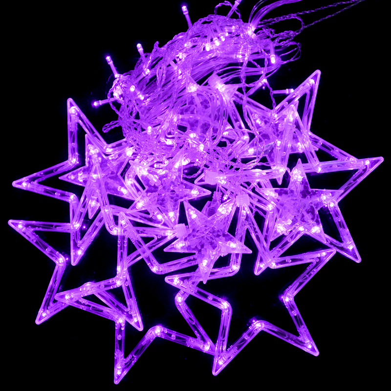 Stars Style 2M 10W 168 LED Strobe Purple Light Christmas String Light