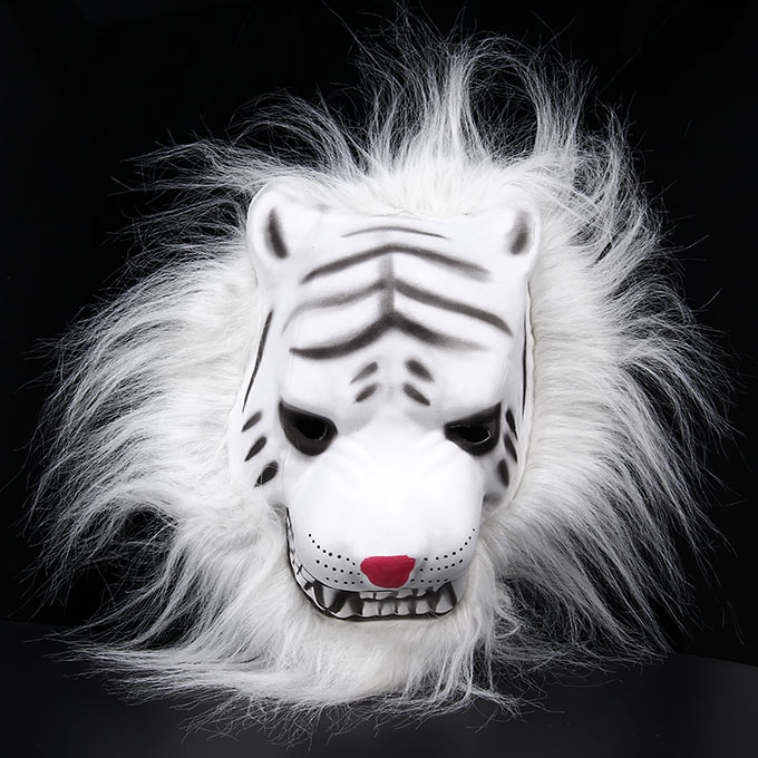 Halloween Themed Soft EVA White Tiger Mask Trick Toy Horror Props