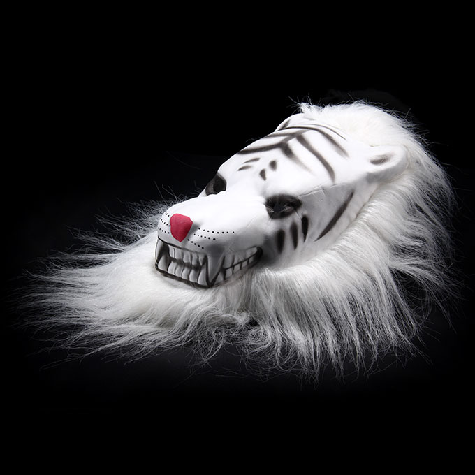 Halloween Themed Soft EVA White Tiger Mask Trick Toy Horror Props