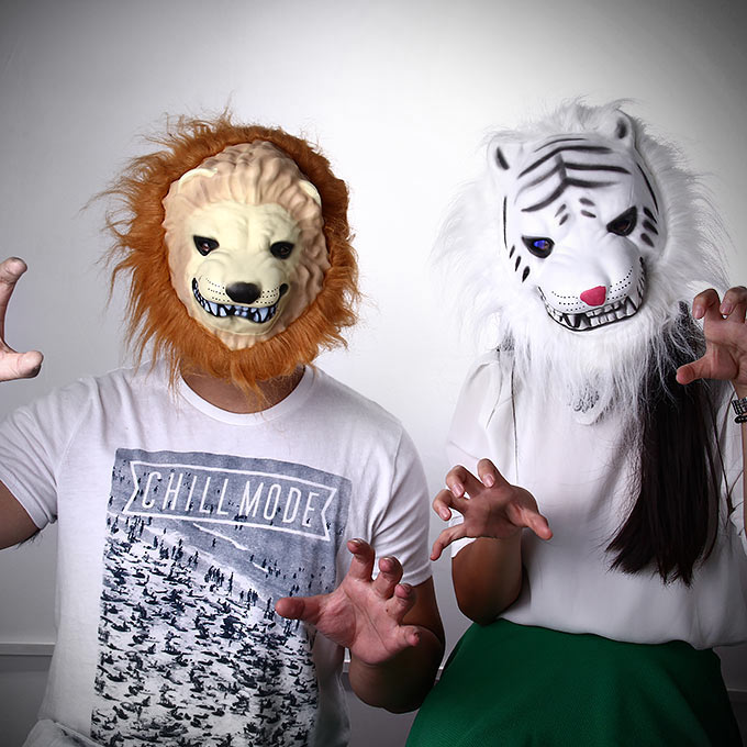 Halloween Themed Soft EVA White Tiger Mask Trick Toy Horror Props