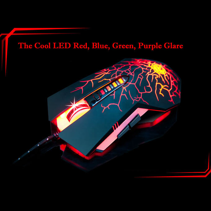 WFIRST X900-M Tarrasque Glare 3600DPI Wired USB Optical Gaming Mouse