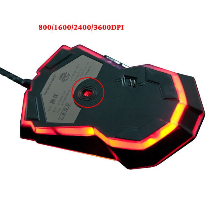 WFIRST X900-M Tarrasque Glare 3600DPI Wired USB Optical Gaming Mouse