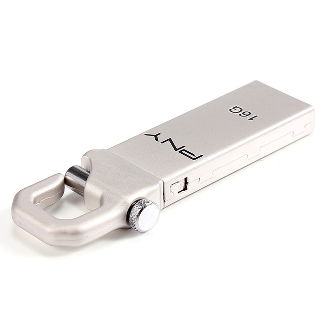 PNY Hook 16GB USB 2.0 Steel Flash Drive Memory Stick USB Drive