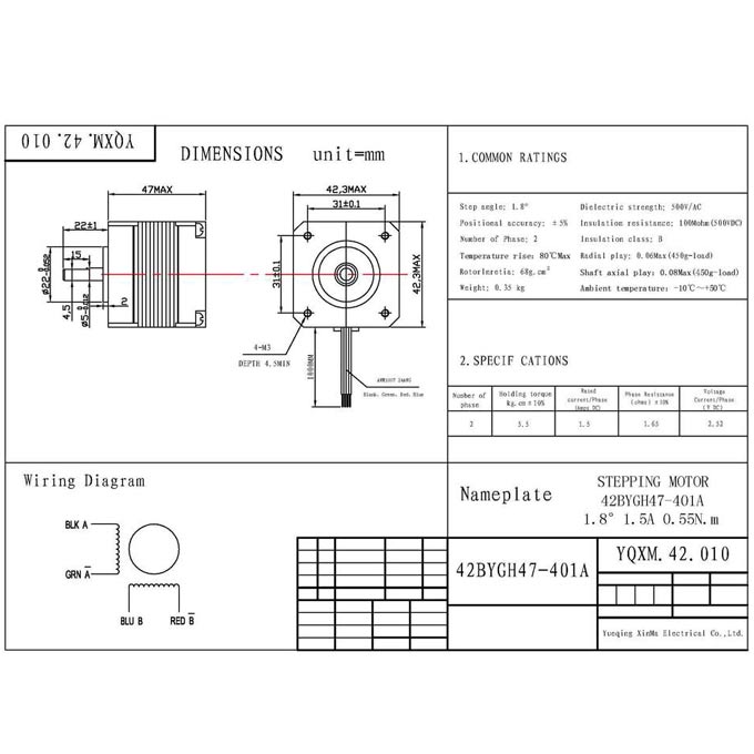 Heacent RepRap Prusa Mendel 3D Printer Accessories Stepping Motor