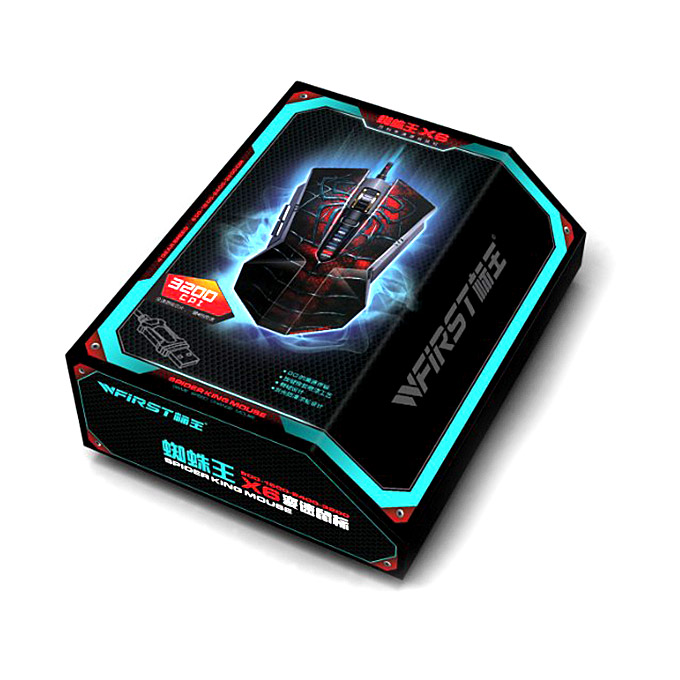 WFIRST Spider King X6-M 3200DPI Wired USB 6D Optical Gaming Mouse