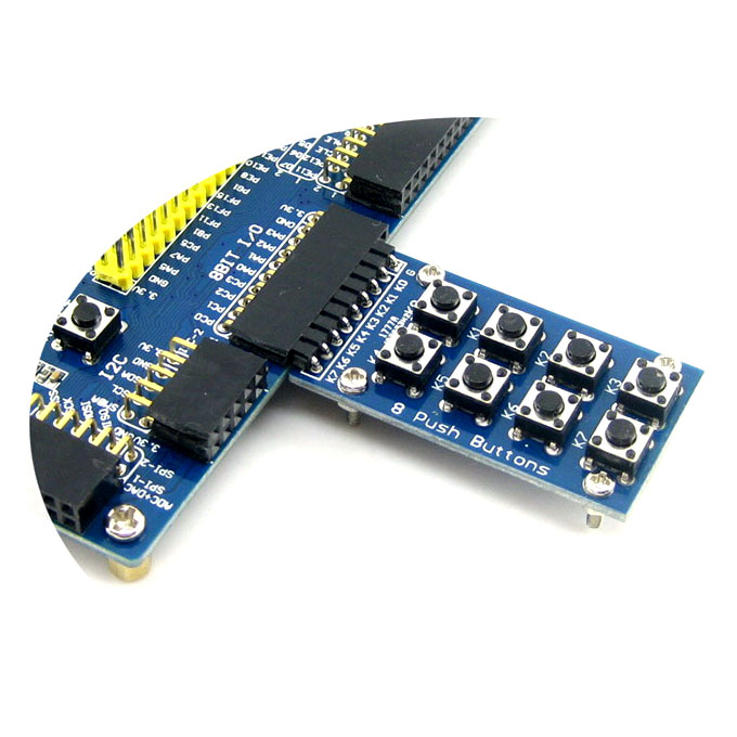 8 Single Push Button in 1 Board 4*2 2*4 Matrix Keyboard Single Key