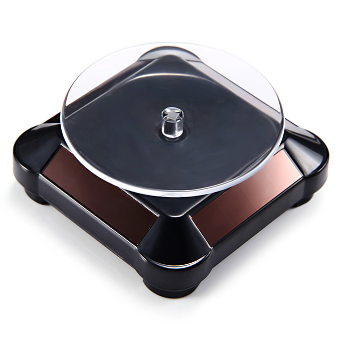 300g Load Solar Power Rotating Display Stand Showcase Plate Black