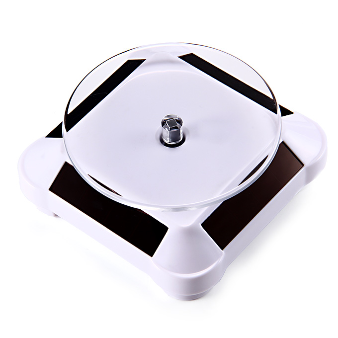 300g Load Solar Power Rotating Display Stand Showcase Plate White