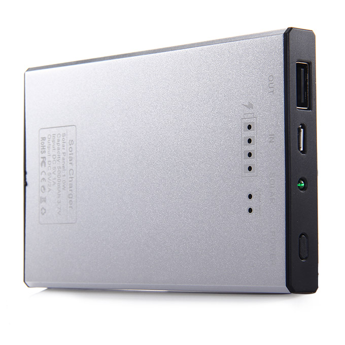 5000mAh 5V/2A Solar Charger Panel Power Bank External Battery