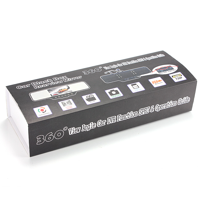 10 4.3" LCD 5M CMOS Sensor Dual Camera Car DVR DVR Rearview Mirror