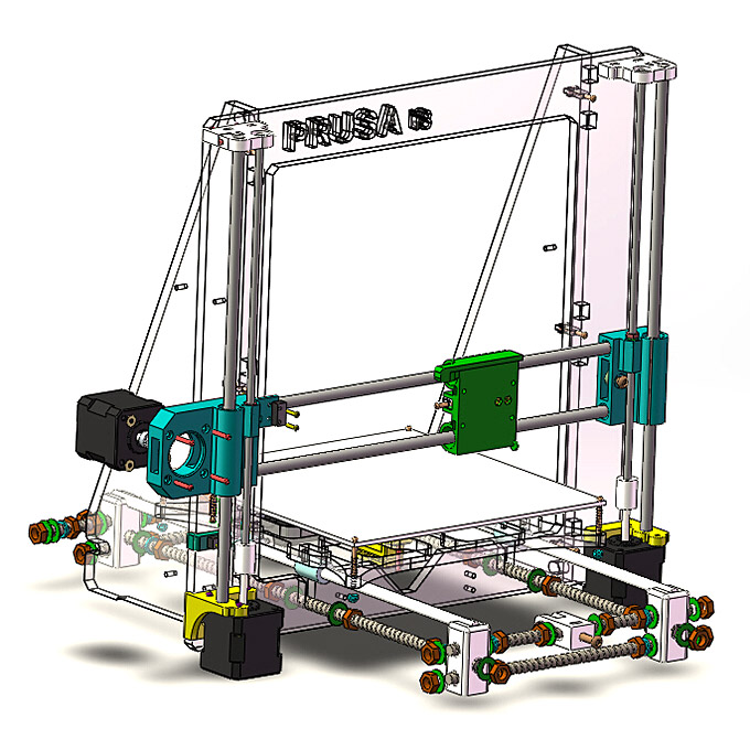 Open Heacent Reprap Prusa i3 3D Printer DIY Assembly Kit 0.4mm/1.75mm