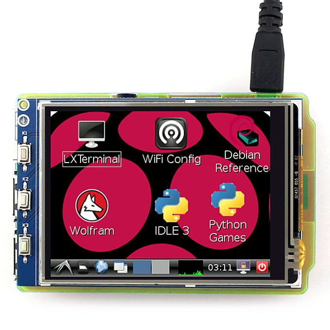 3.2 inch Resistive Touch Screen TFT LCD Designed for RPi B