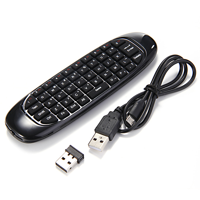GK001 2.4GHz Air Mouse + English Keyboard for TV Motion Sensing Game