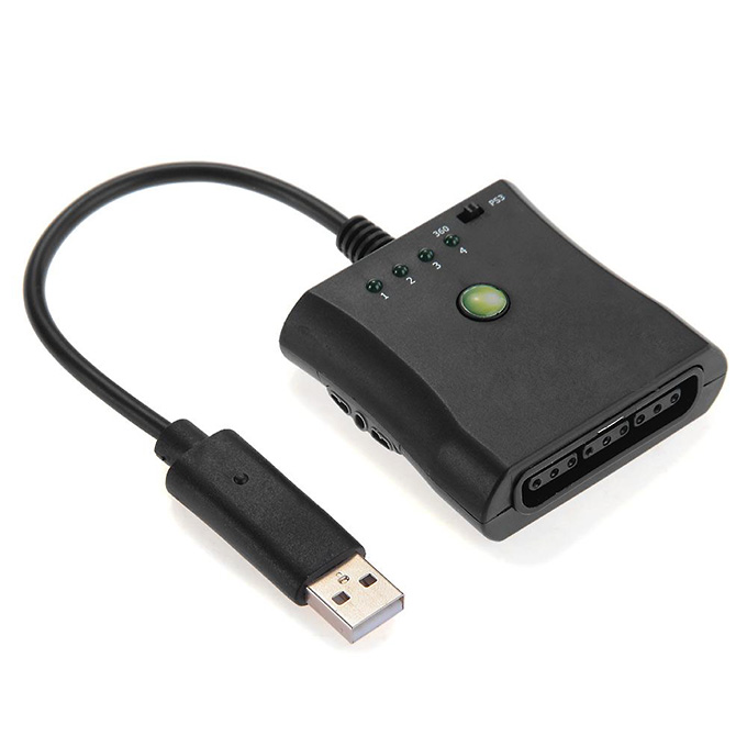 3 in 1 PS2 to XBOX360 / PS3 / PC Controller Adapter Converter USB