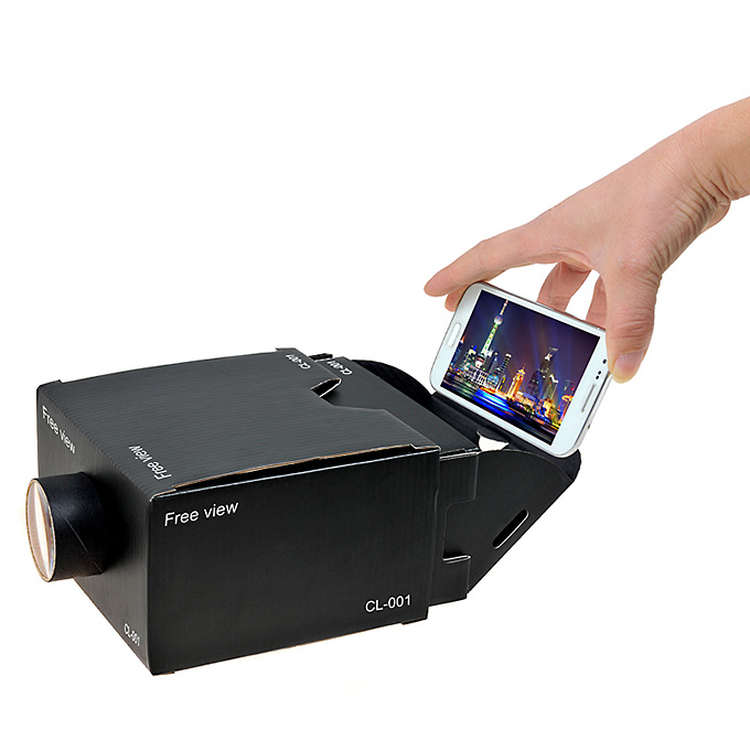 Freeview CL001 Cardboard DIY Mobile Phone Projector for Android iOS