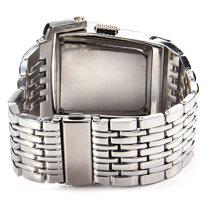 Iron Man Digital LED Steel Band Digital Quartz Wrist Watch for Man