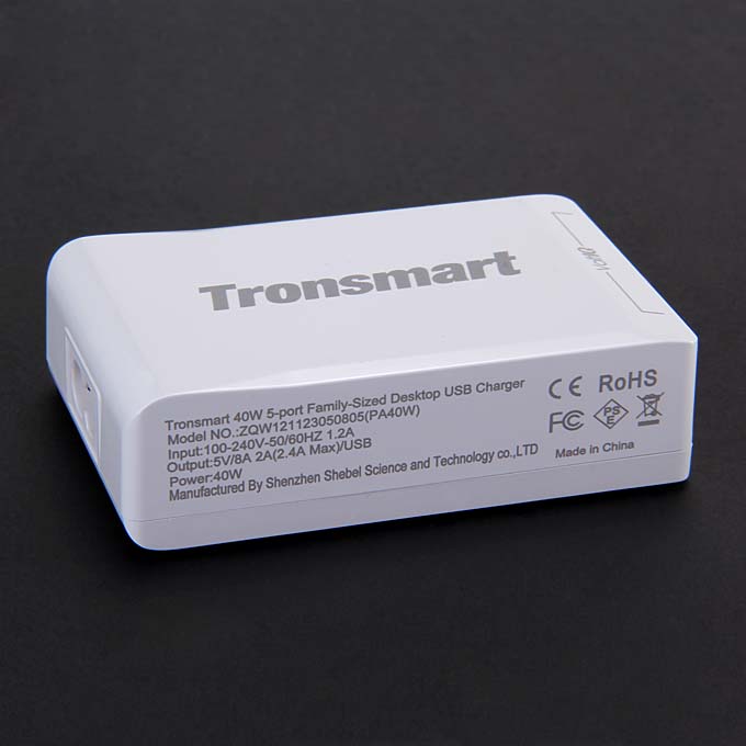 Tronsmart 40W 8A 5 Port Portable Smart USB Charger