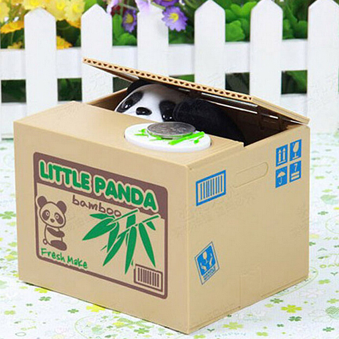 Cute Panda Piggy Bank Novel Money Saving Box For Home Office Desks