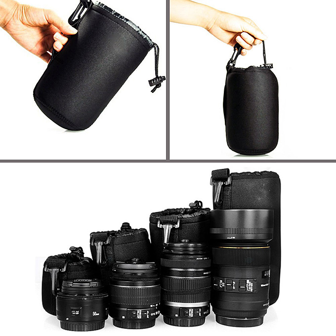 LightDow 4-in-1 Lens Pouch 5mm Thick Neoprene Bag