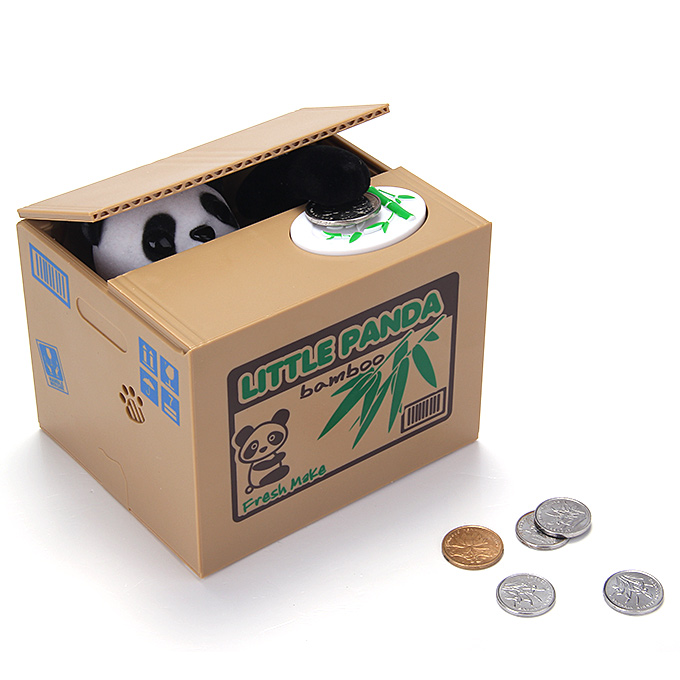 Cute Panda Piggy Bank Novel Money Saving Box For Home Office Desks