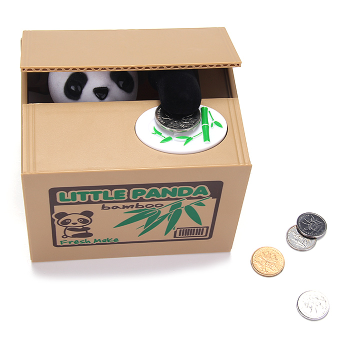Cute Panda Piggy Bank Novel Money Saving Box For Home Office Desks