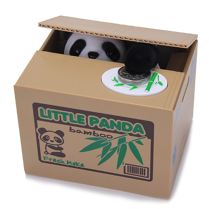 Cute Panda Piggy Bank Novel Money Saving Box For Home Office Desks