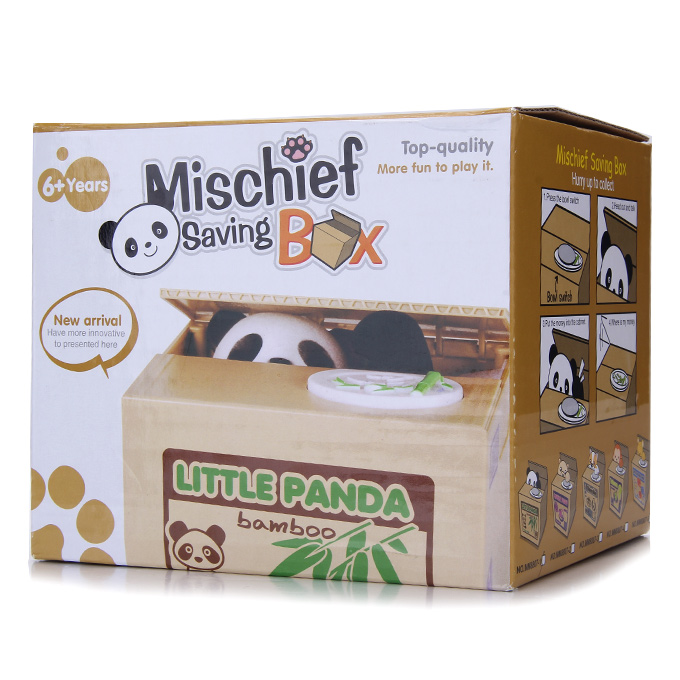 Cute Panda Piggy Bank Novel Money Saving Box For Home Office Desks