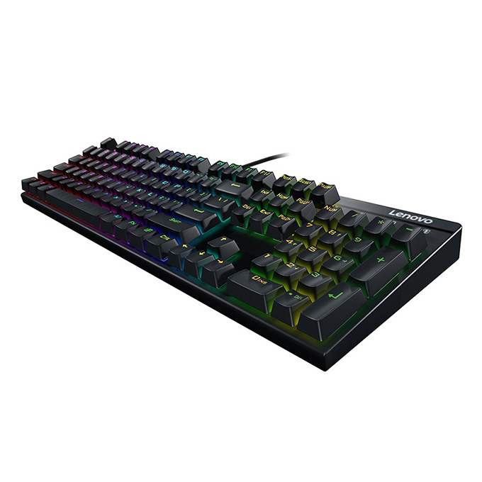 Lenovo MK300 RGB Colorful 104 Keys Mechanical Keyboard - Black