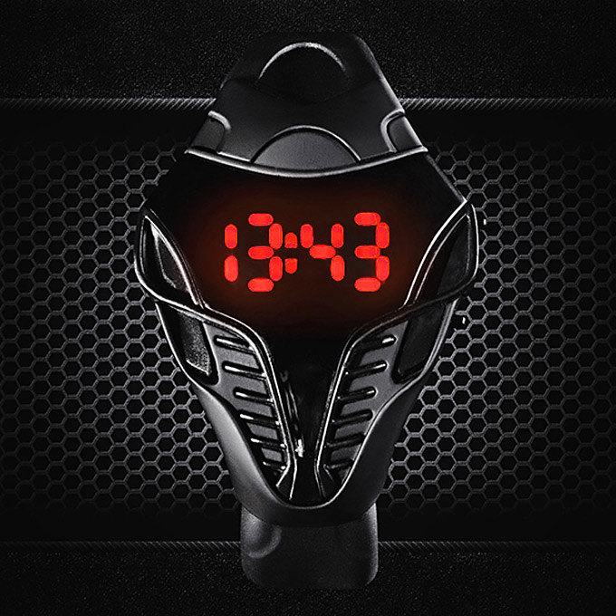 Red LED Watch Men Silicone Wrist Watch