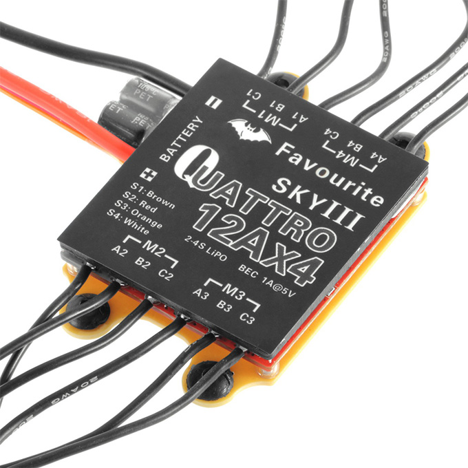 12A 4 Axis Brushless ESC 4 In 1 With Low-Voltage/Over-Heat Protection