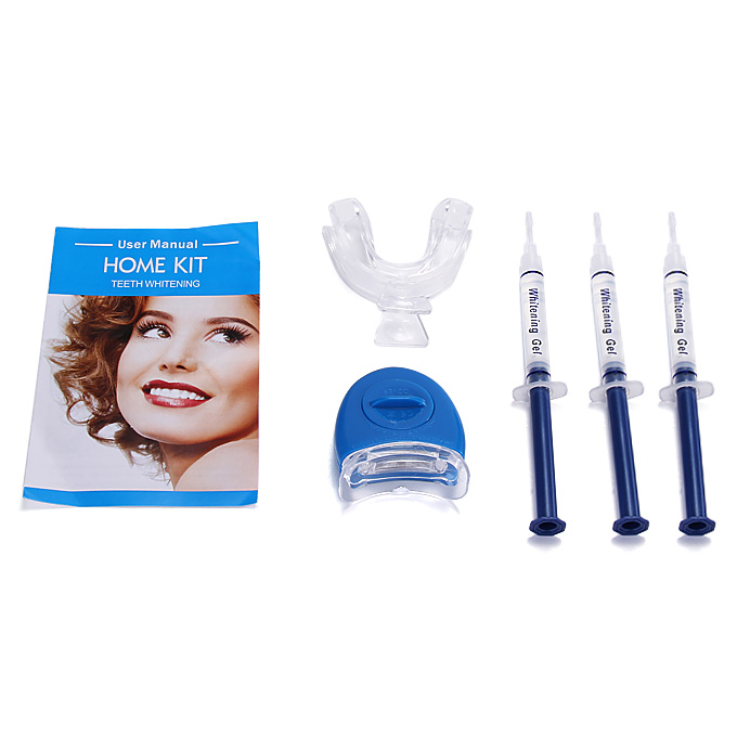 Professional Tooth Whitening Gel Peroxide Bleaching Kit With Light