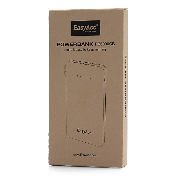 EasyAcc 6000mAh Ultra Slim Power Bank External Battery