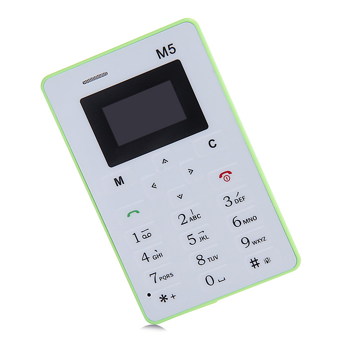 AEKU M5 4.5mm Thin 1.0 inch Mini Pocket Card Cell Phones Bluetooth