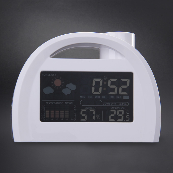 LED Weather Forecast Temperature Humidity Calendar Alarm Clock