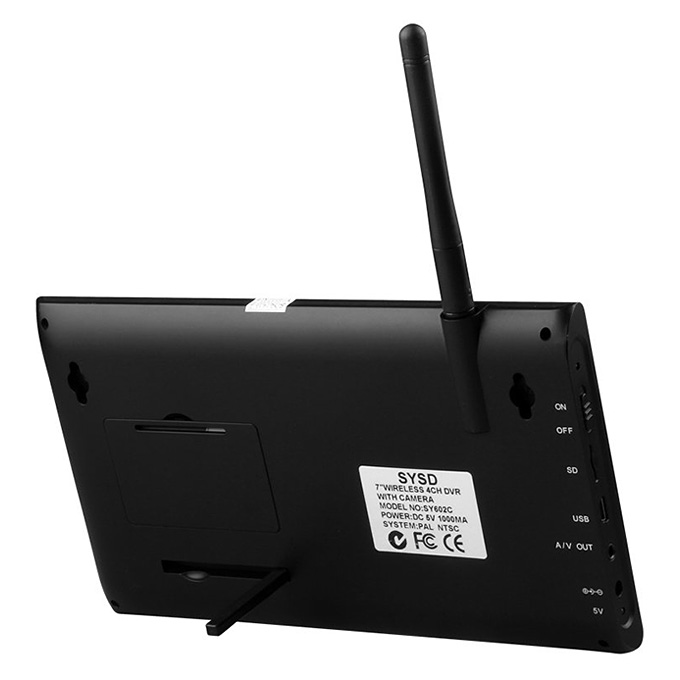Digital 2.4G Wireless Cameras Audio Video Monitors 4CH DVR Security