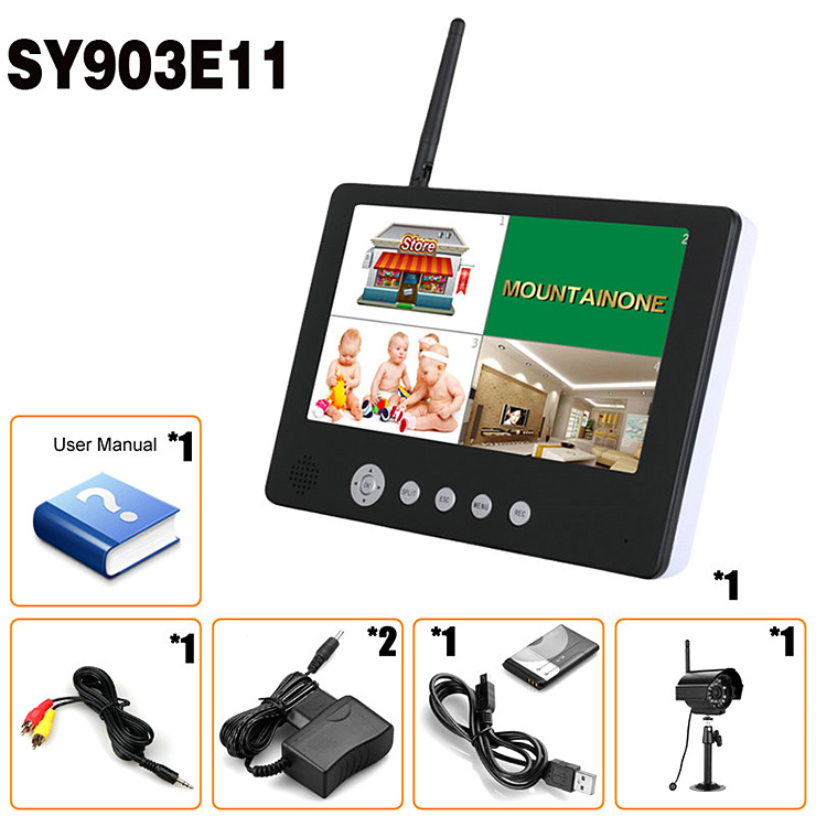2.4GHz Digital Night Vision Wireless Camera with 9" LCD DVR Kit