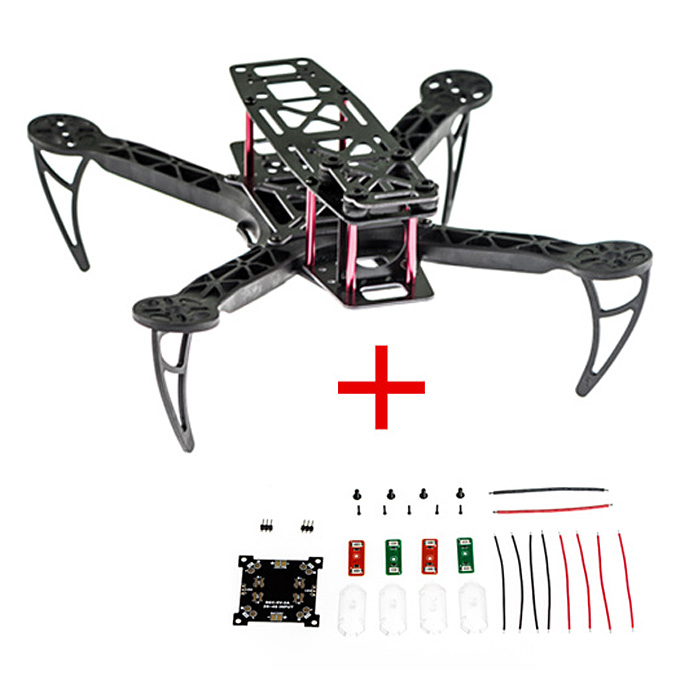 KK260 QAV FPV Frame Kit w/ Expand Board + LED Modules & 5V 2A BEC