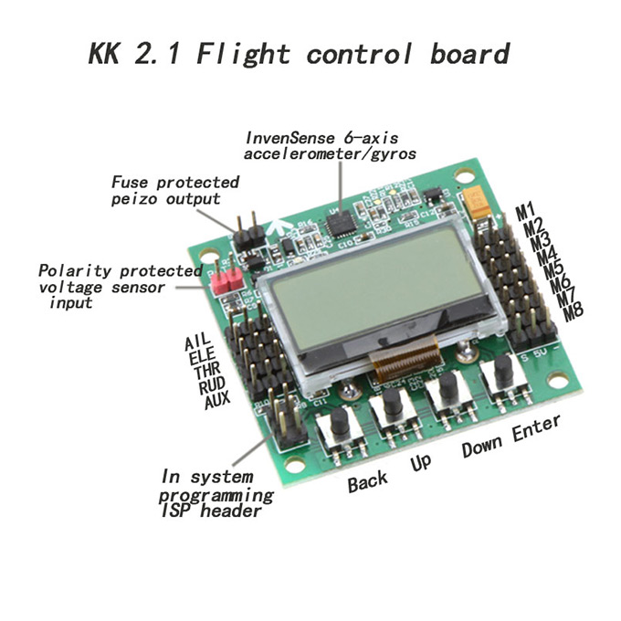 KK2.1 Multirotor LCD Flight Controller Board