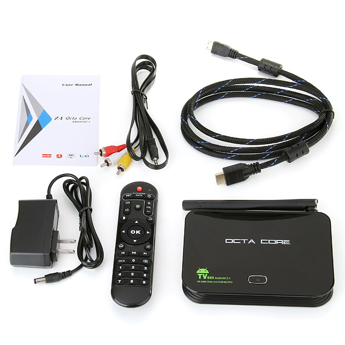 Z4 Android 5.1 RK3368 Octa Core 2G/16G AC WIFI 2.4G/5G Gigabit TV BOX